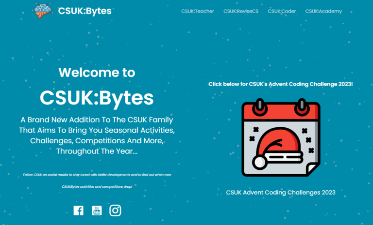 CSUK:Bytes - Advent Coding Challenges 2023 - CSUK:Teacher