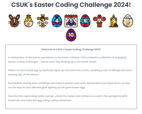 CSUK:Bytes - Easter Coding Challenges 2024 - CSUK:Teacher